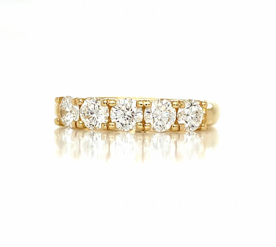 18CT Yellow Gold Five Stone Diamond Band - Ashley Douglas Jewellers